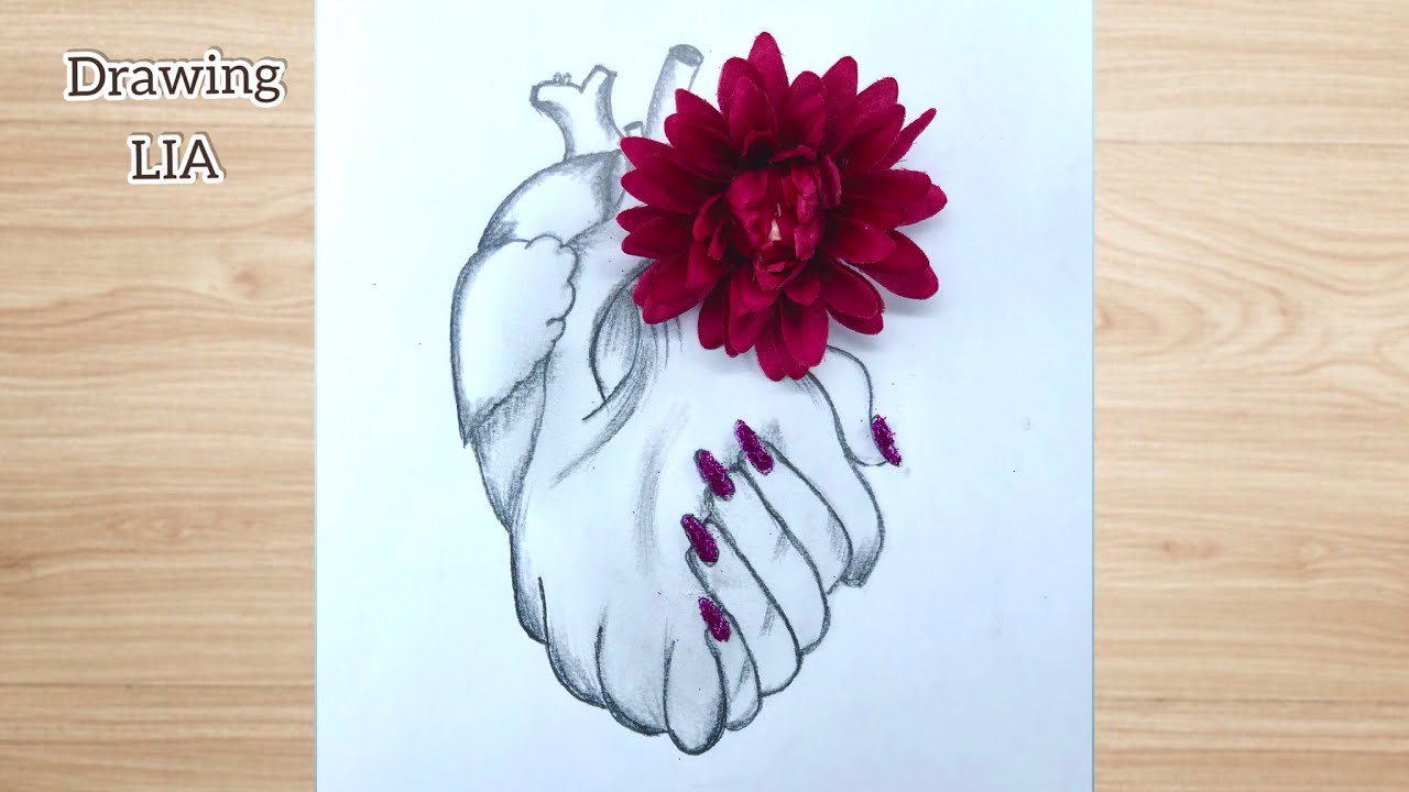 Peace Drawing | Drawing Herat with beautiful Flower 🌺 | Drawing ...
