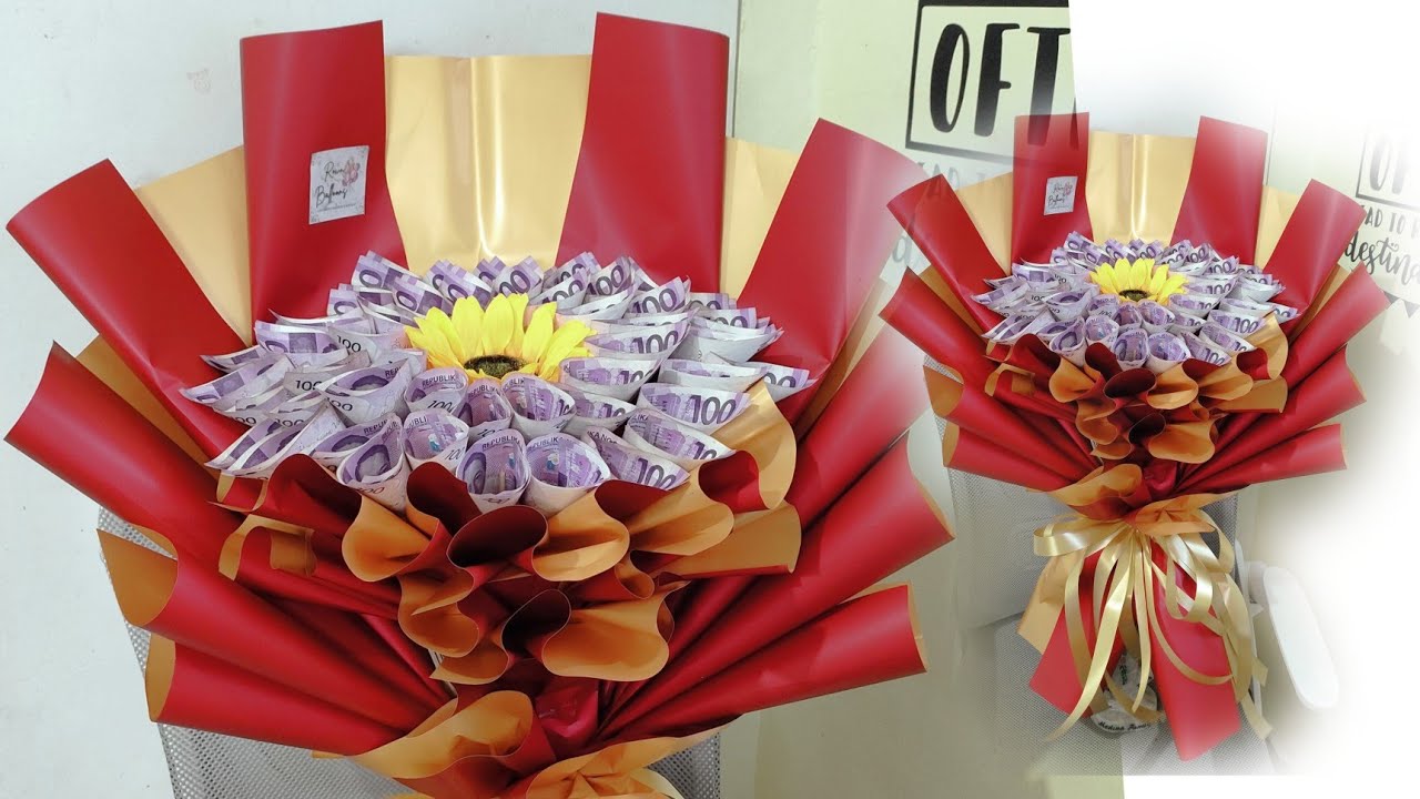 how to make beautiful wrapping for money bouquet - YouTube