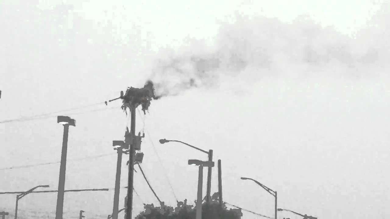Osprey Nest Burns and Shorts Out Powerline - YouTube