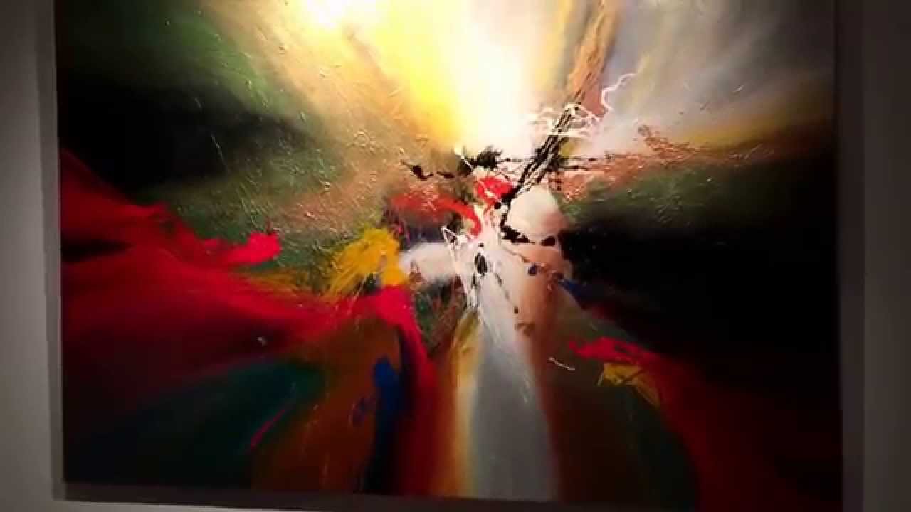 Very large abstract painting in metallic colors by Dan Bunea - YouTube