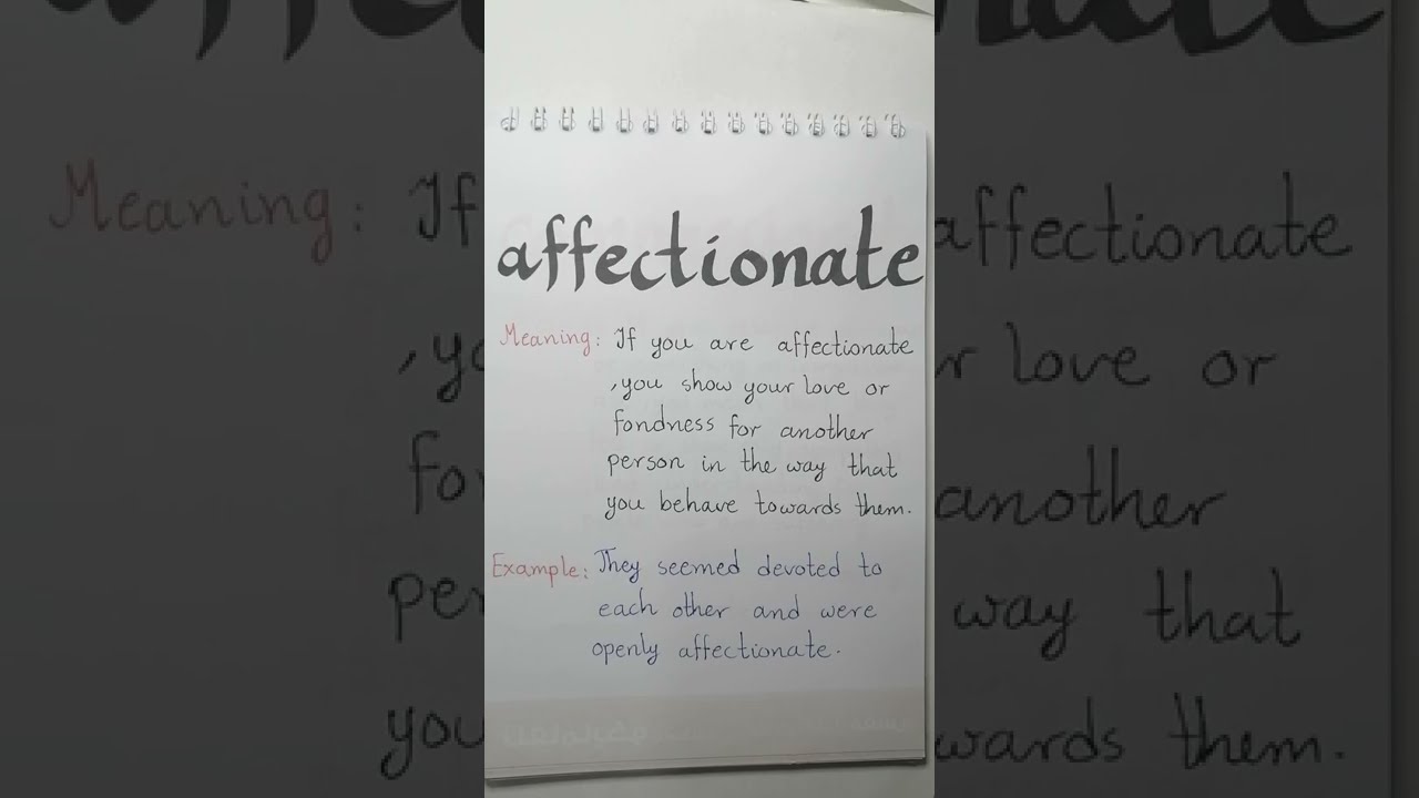 meaning of affectionate YouTube