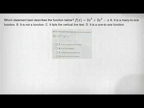 Which statement best describes the function below? f(x)=2x^3+2x^2-x A ...
