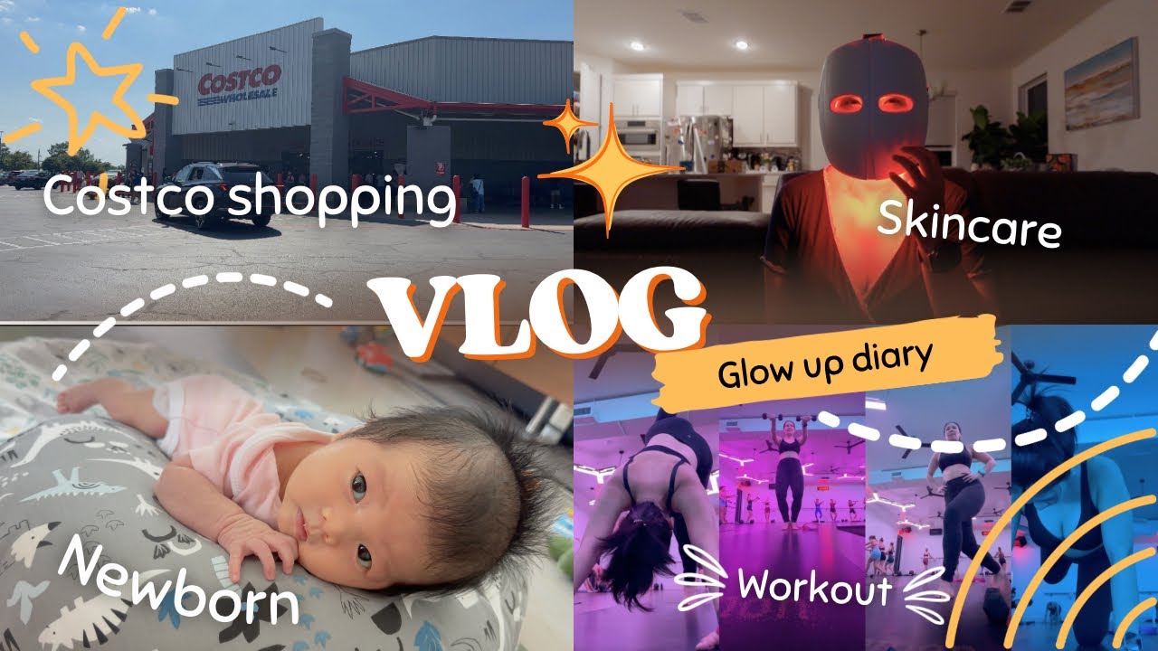 VLOG| shop with me Costco, postpartum glow up, red light led mask ...