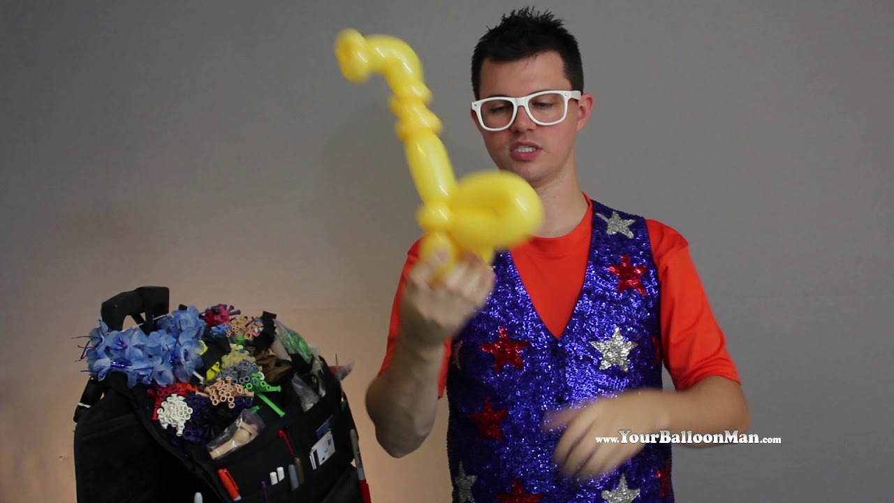 Saxophone Balloon Animal Tutorial - YouTube