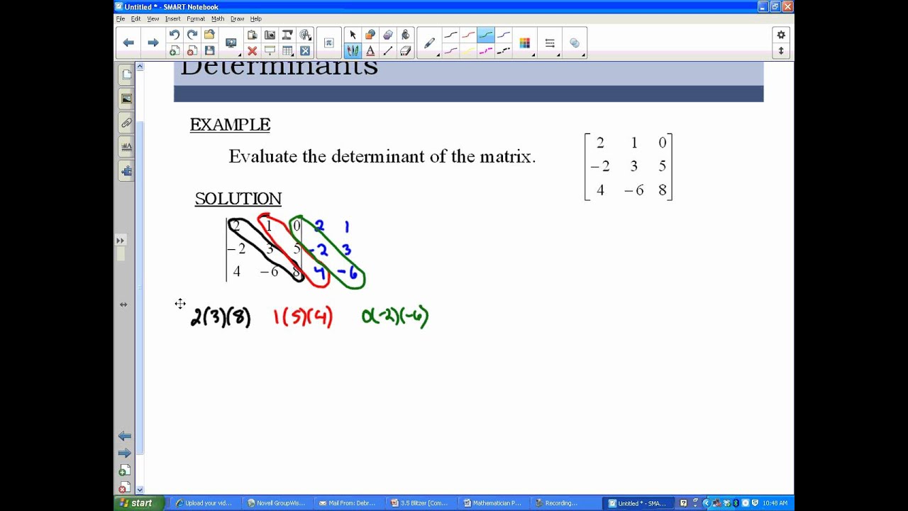 Finding The Determinant Of A Matrix YouTube