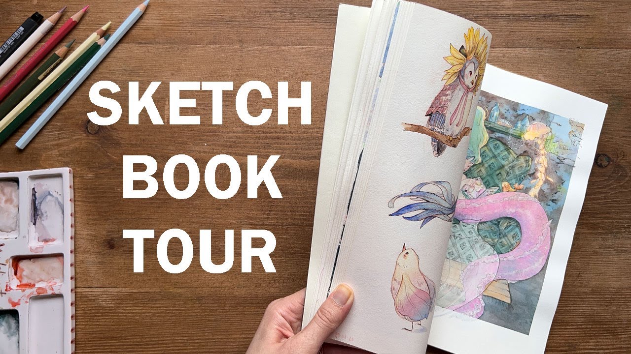 Mixed media SKETCHBOOK TOUR - Took almost 2 years to finish! - YouTube