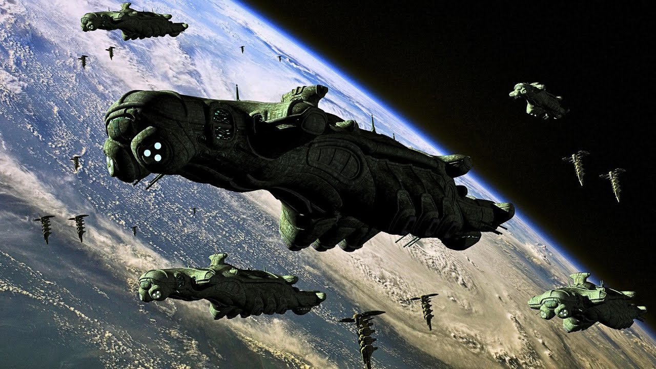 space ambush The fleet of Alien ship space battles in Onaon system ...