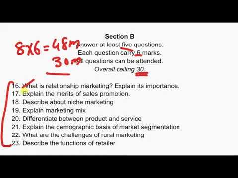 Calicut University 2nd semester BCOM MARKETING MANAGEMENT QUESTION ...