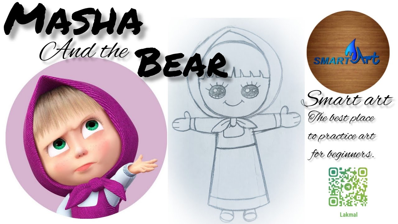 How to draw Masha | masha and the bear #art #cartoon #sketch #simple ...