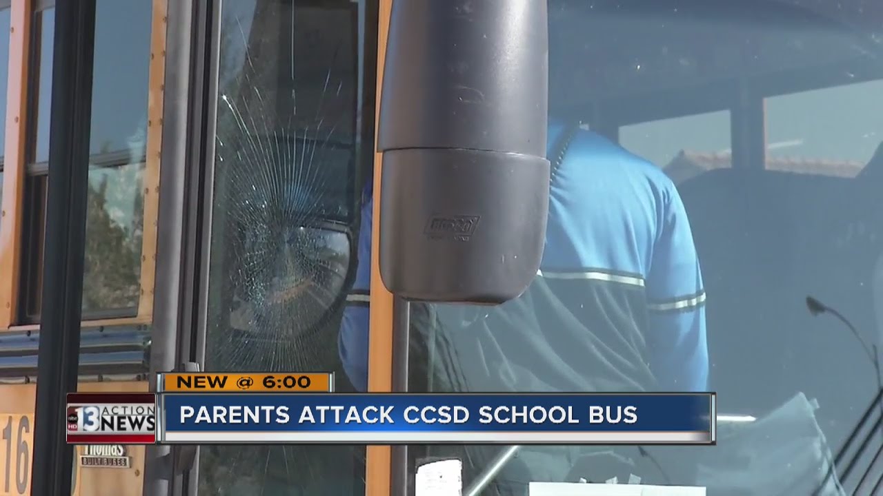 Angry parents punch school bus window - YouTube