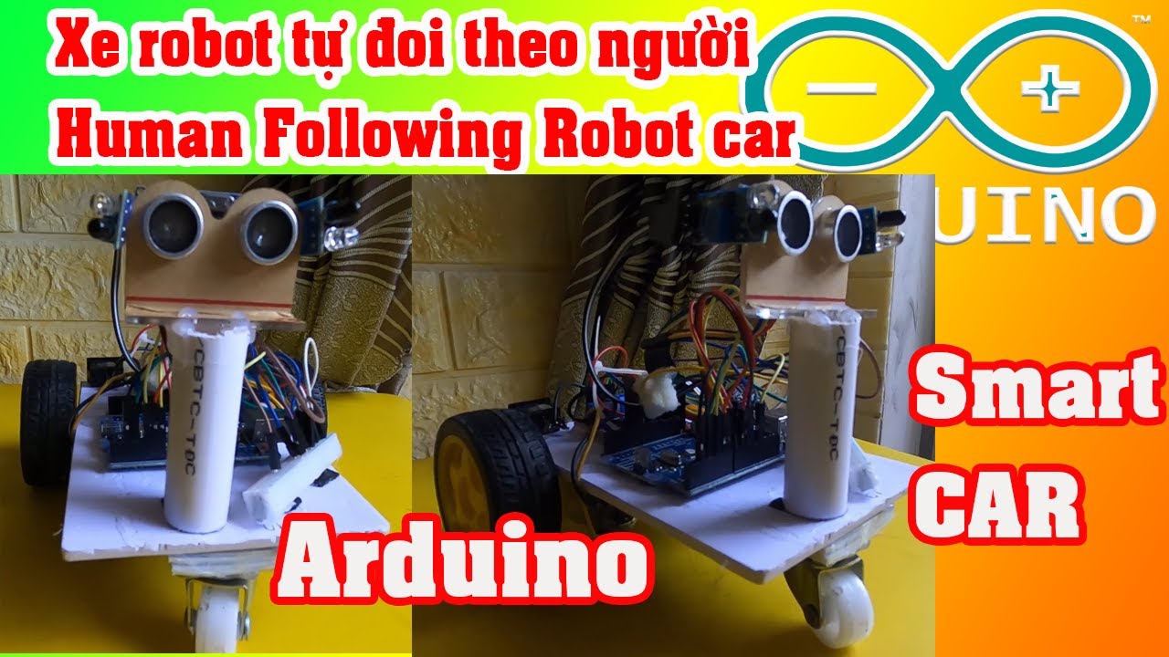 Xe Robot chạy theo người Arduino| How to make a following Robot car ...