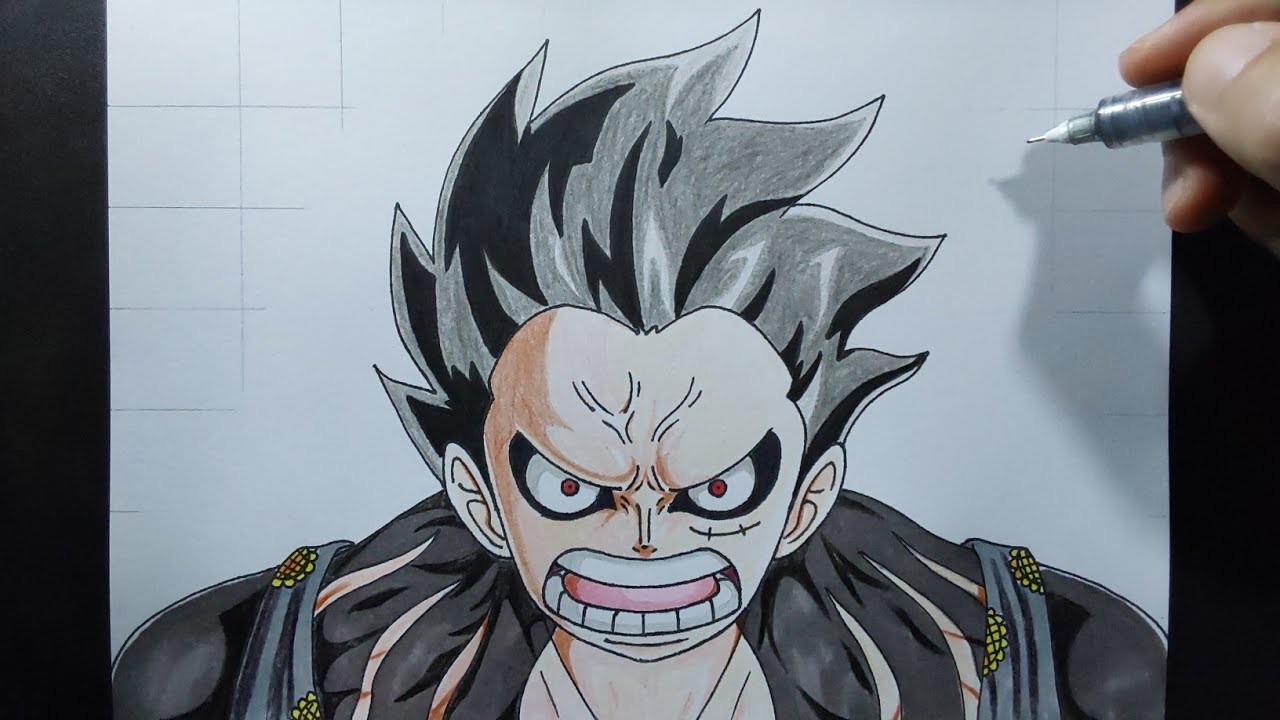 How to draw Luffy Gear 4 - YouTube