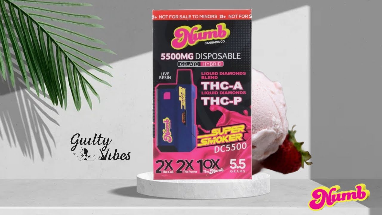 Numb Super SMOKER THCA 5.5G Dispo (Gelato) - YouTube