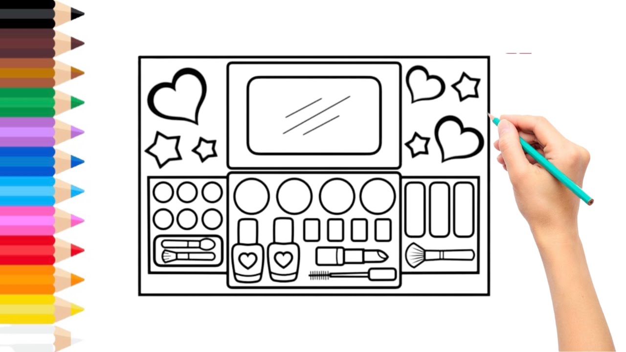 Drawing and coloring Makeup | how to draw and coloring Makeup | Easy ...