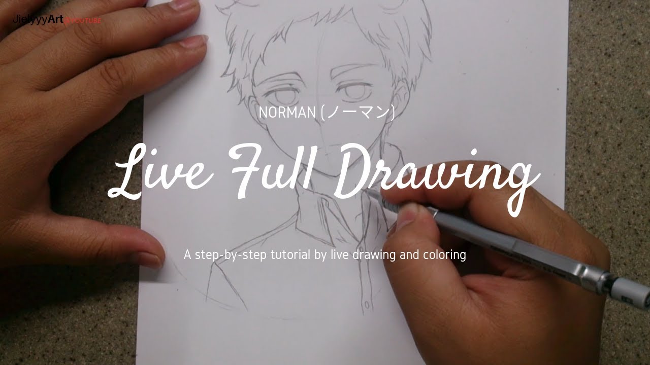 Live drawing step by step How to draw Drawing Norman (ノーマン) |JielyyyArt ...