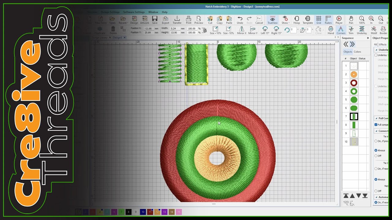 What is Push and Pull Compensation in Embroidery - Hatch 3 Tutotrial ...