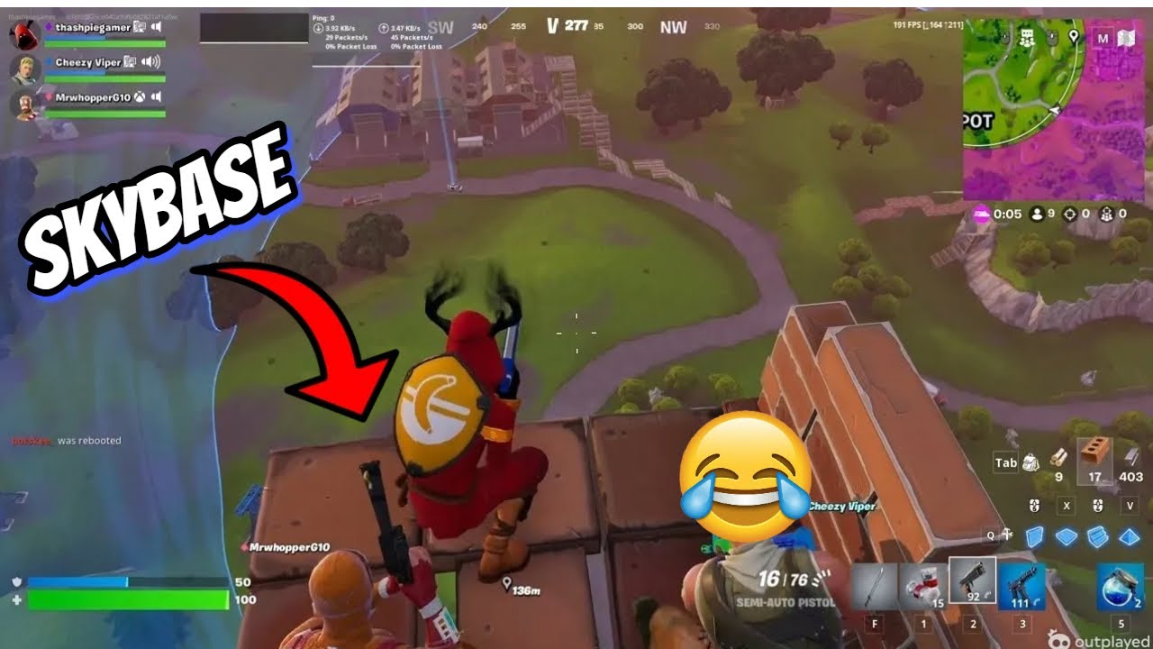 Fortnite - OG Skybase in a funny way... - YouTube