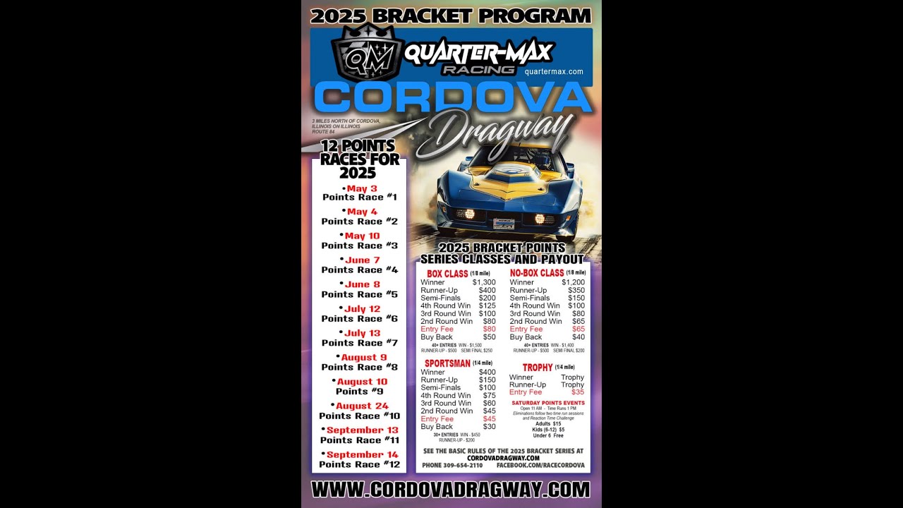 Cordova Dragway Live Stream Quarter-Max Points race - YouTube