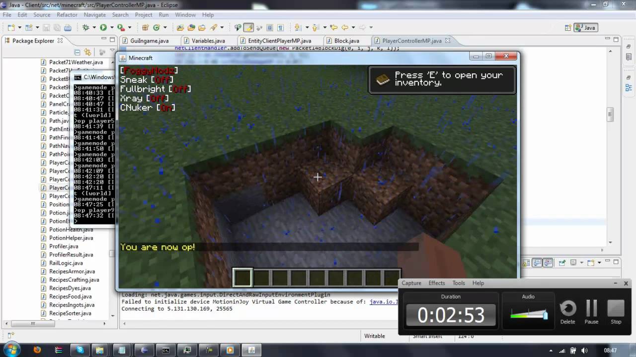 Minecraft Coding Episode 4 - Coding Creative Nuker - YouTube