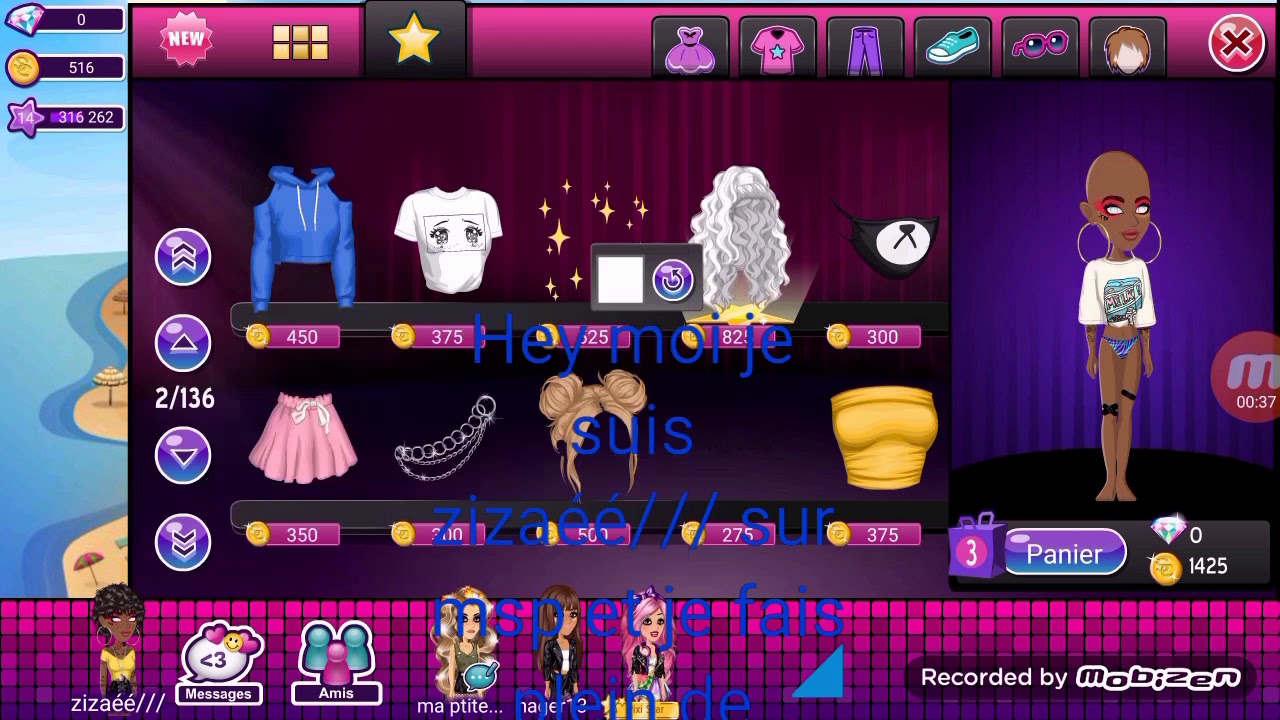 Msp: look rose/violet avec les habits du TOP - YouTube