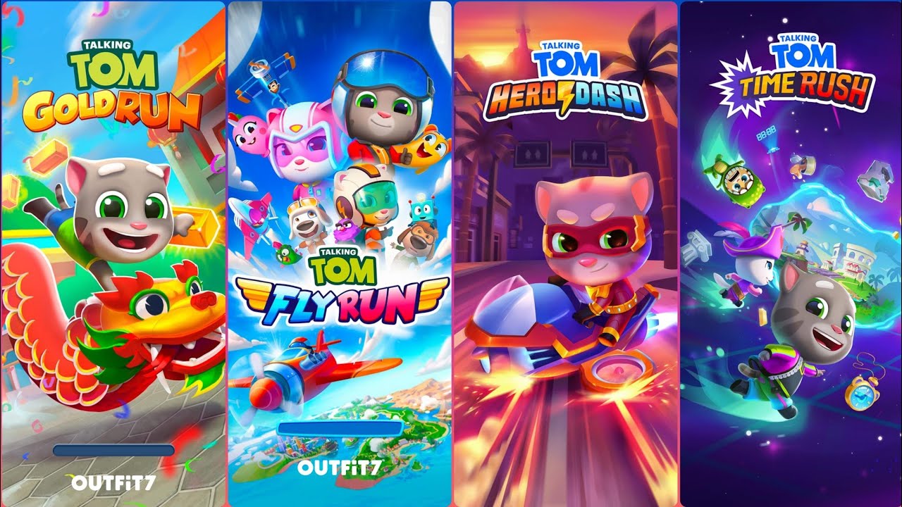 Talking Tom Gold Run Vs Talking Tom Fly Run Vs Talking Tom Hero Dash Vs ...
