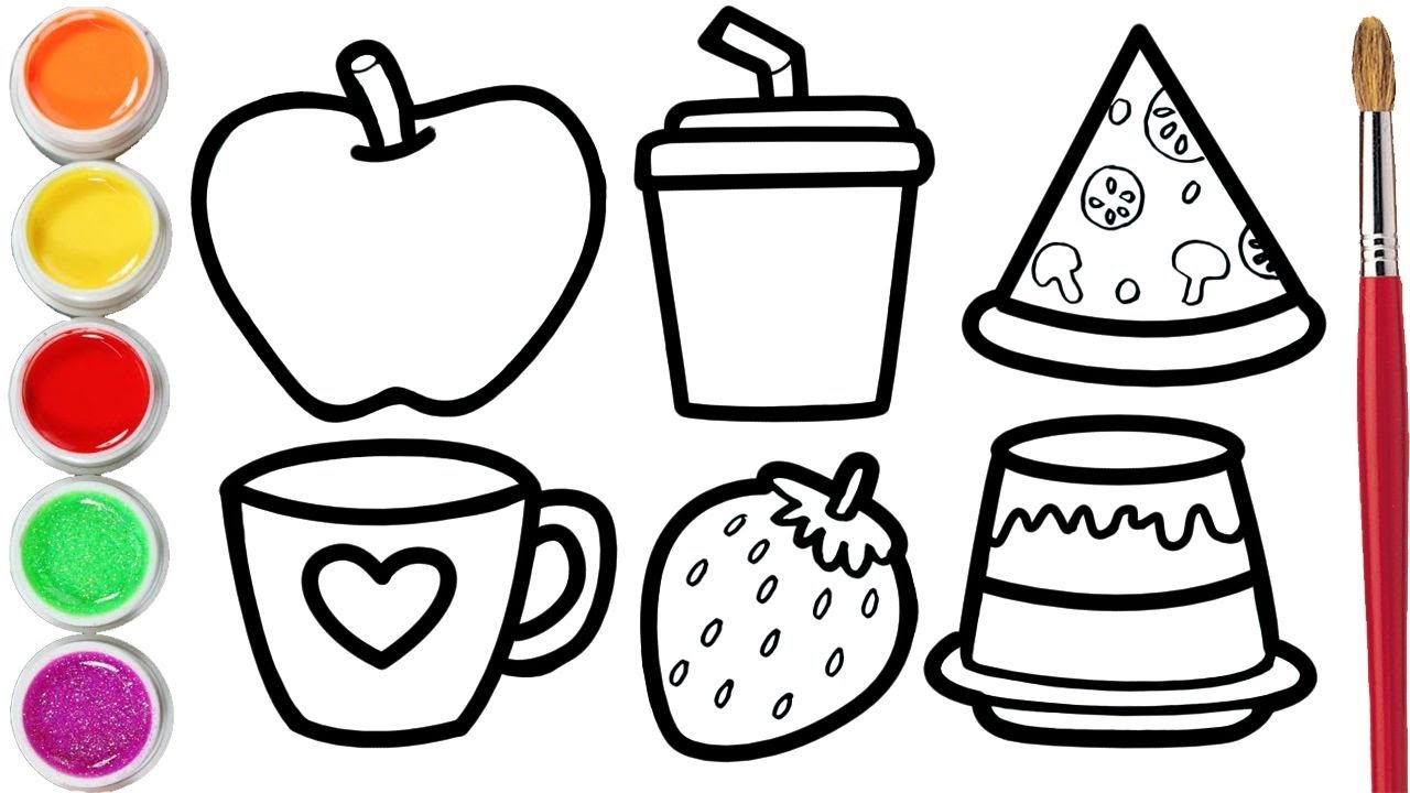 How to draw food for children/Cómo dibujar comida para niños - YouTube