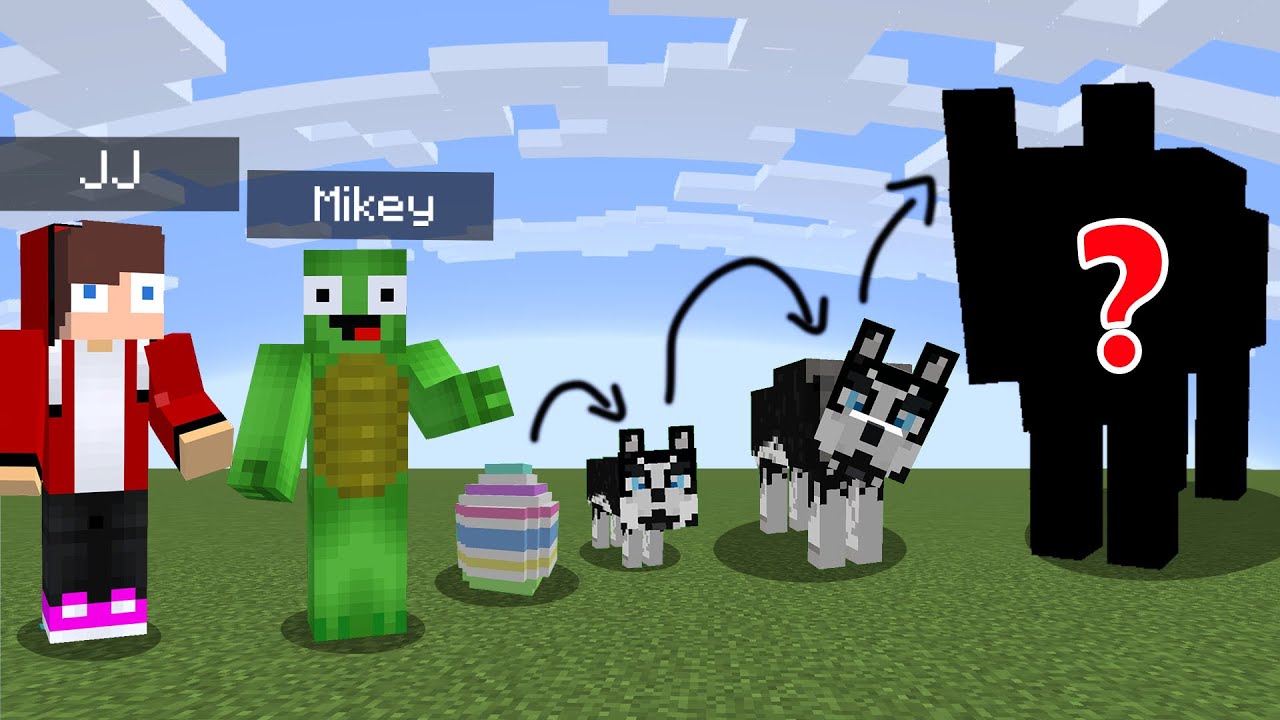 Mikey and JJ raised a giant HUSKY DOG in Minecraft! – Maizen - YouTube