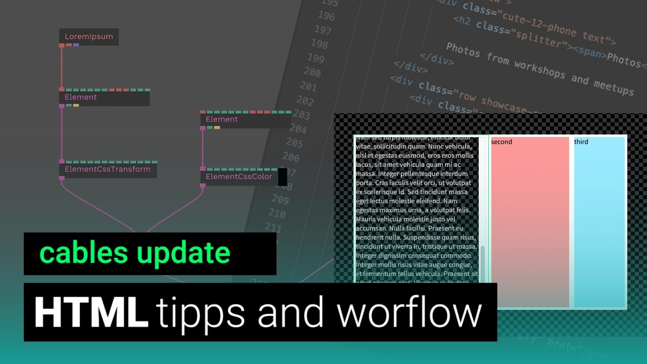 cables HTML updates, tipps and workflow - YouTube