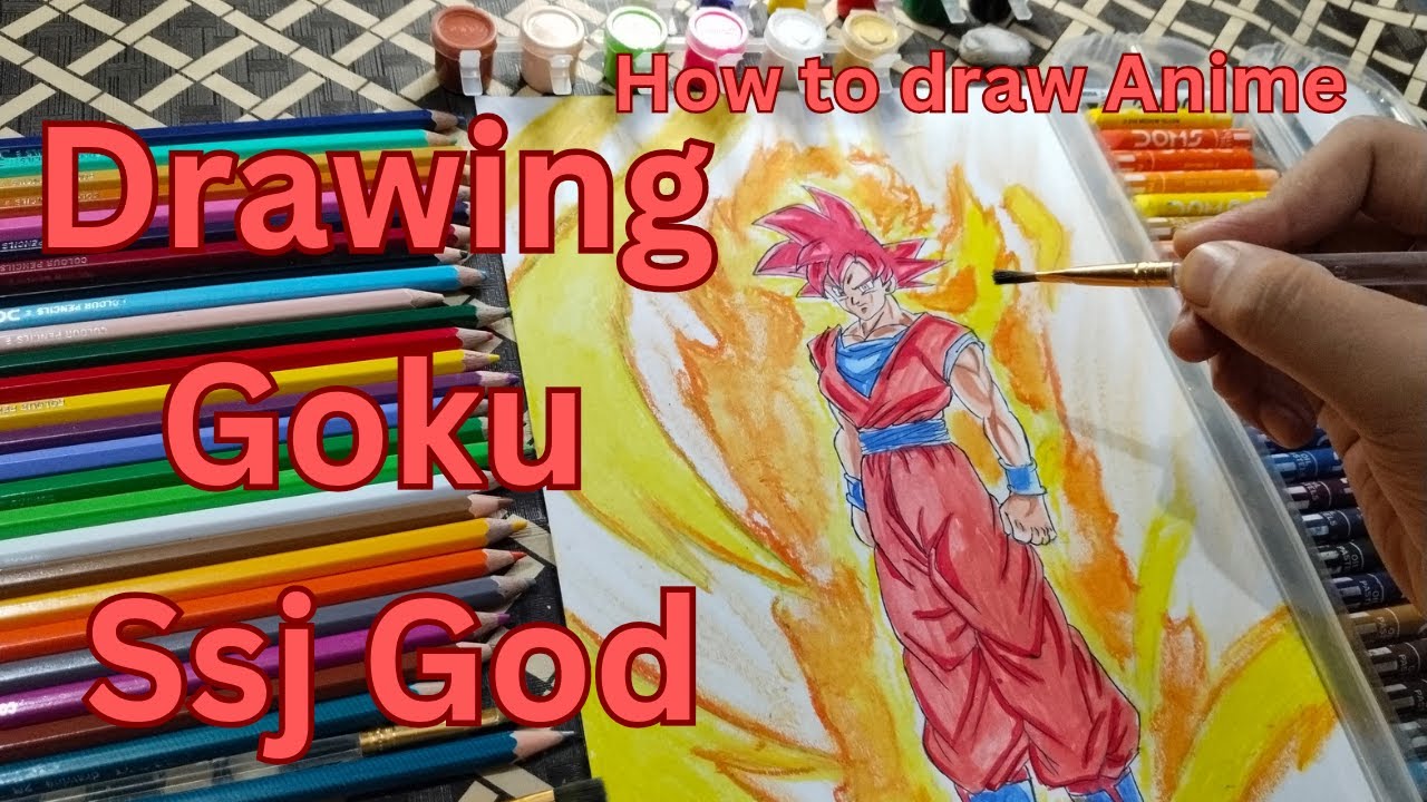 Drawing Goku God Among The Saiyans - YouTube
