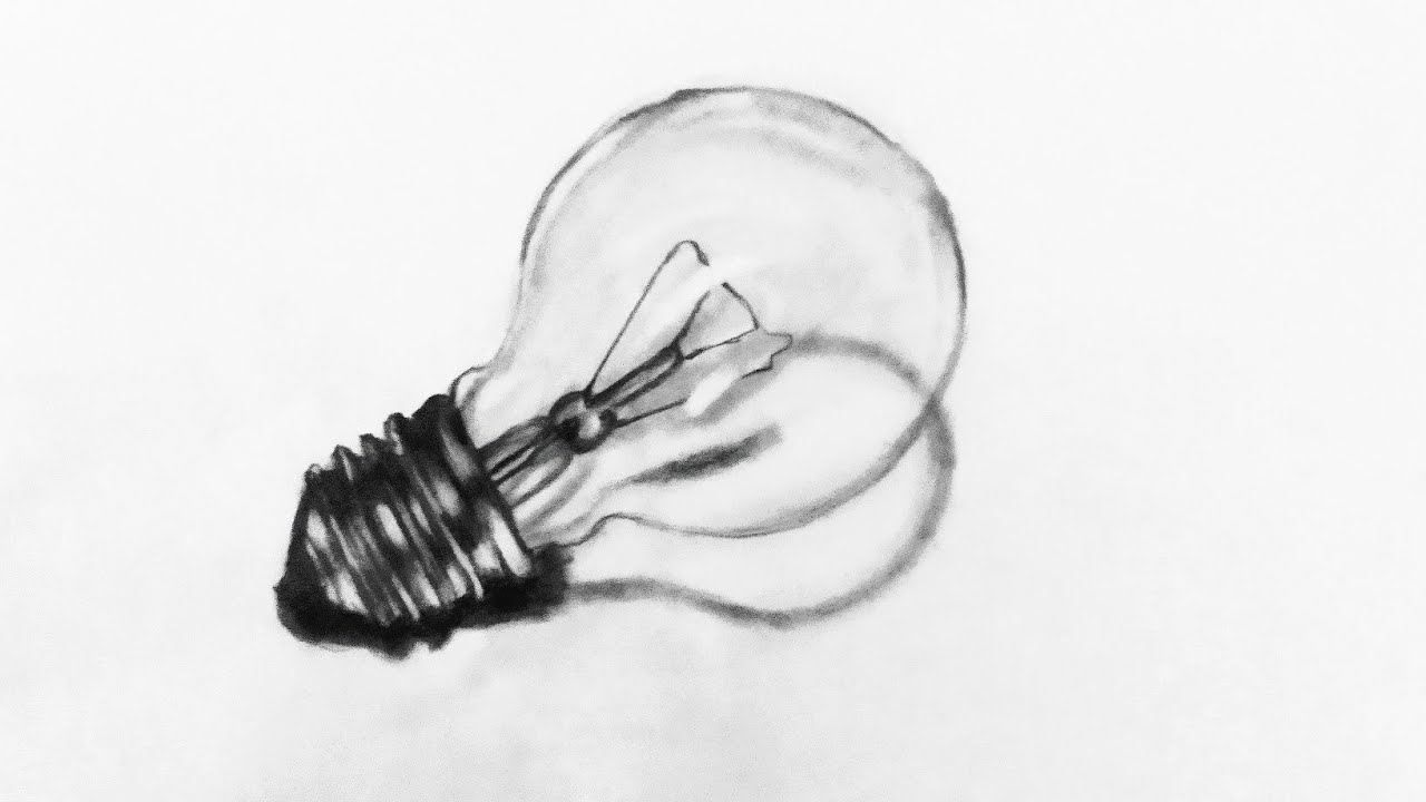 How to draw bulb? 3d bulb sketch|| Time lapsed - YouTube