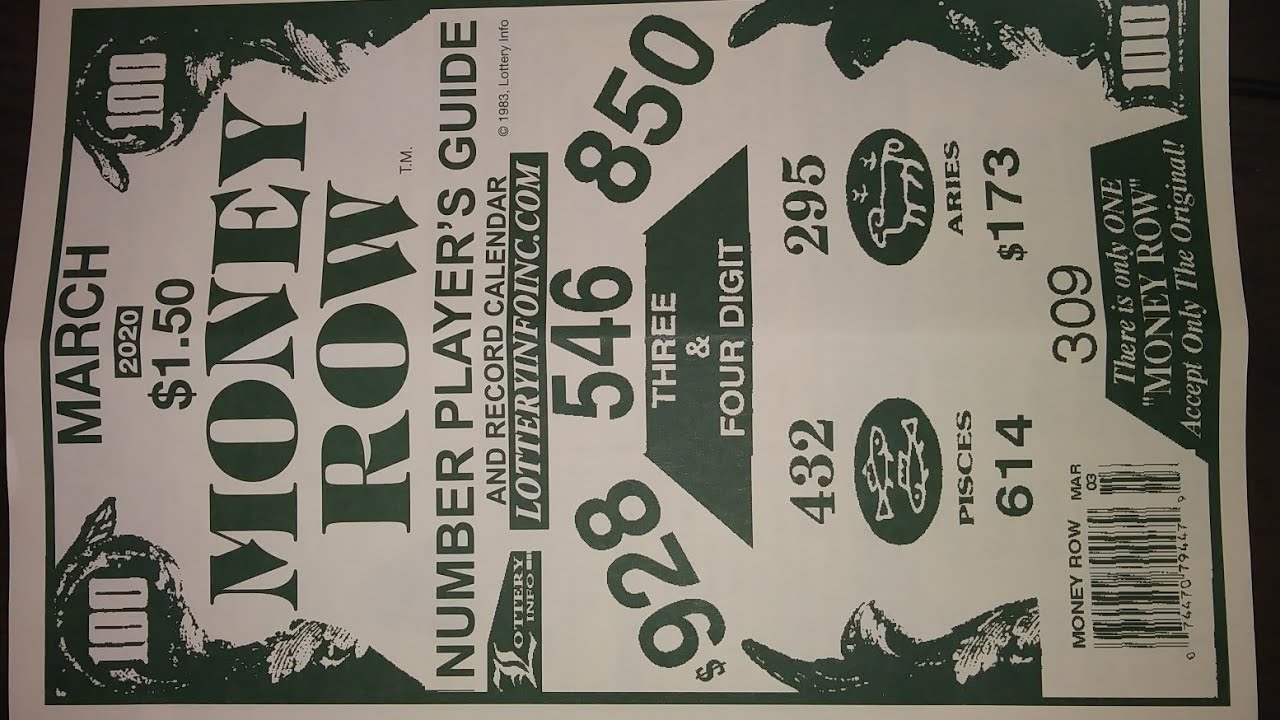 💰 Money Row for 3 & 4 digit players in the 📆Month of March 2020 ...