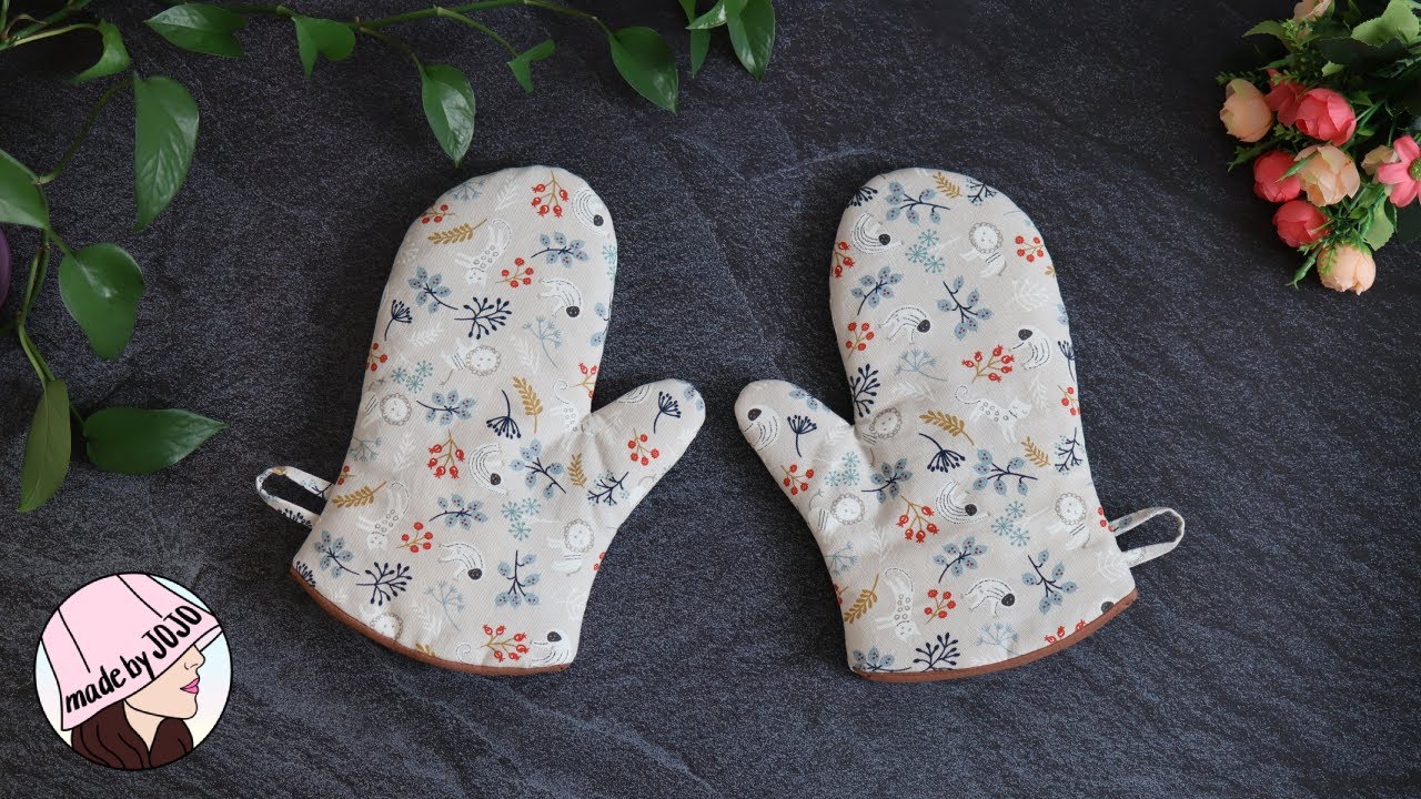 How to Make Easy and Pretty Kitchen Gloves (Pot Holder) l Free Sewing ...