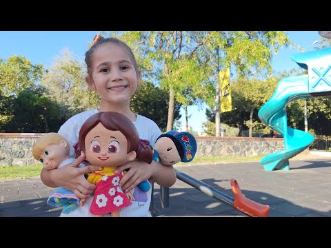 Çocuklar için🤍Niloya, Pepee, Masha ile parka gittik, çocuk parkı, çizgi film, cartoon, fun kid video