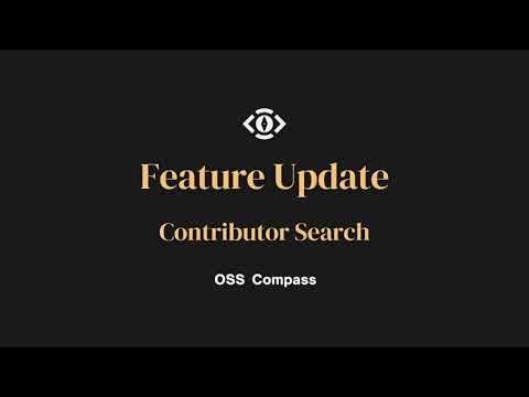 OSS Compass Feature Update: Contributor Search - YouTube