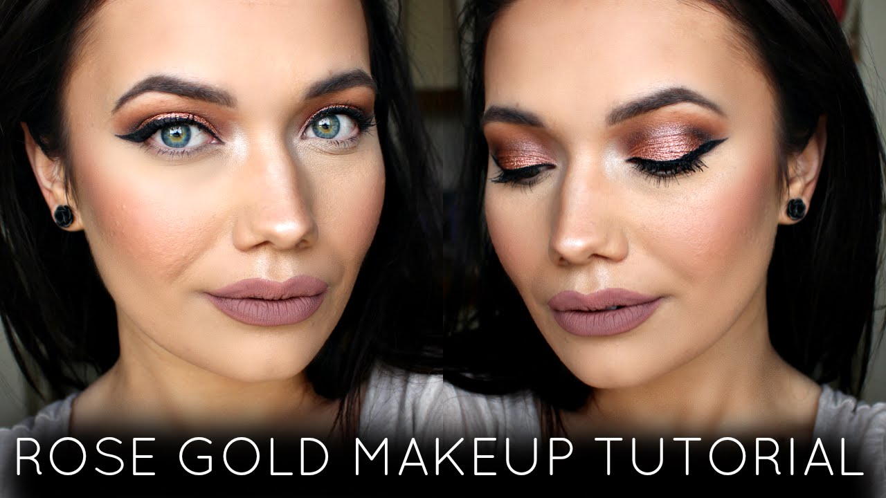 Glowing Rose Gold Makeup Tutorial | Colourpop + Anastasia Beverly Hills ...