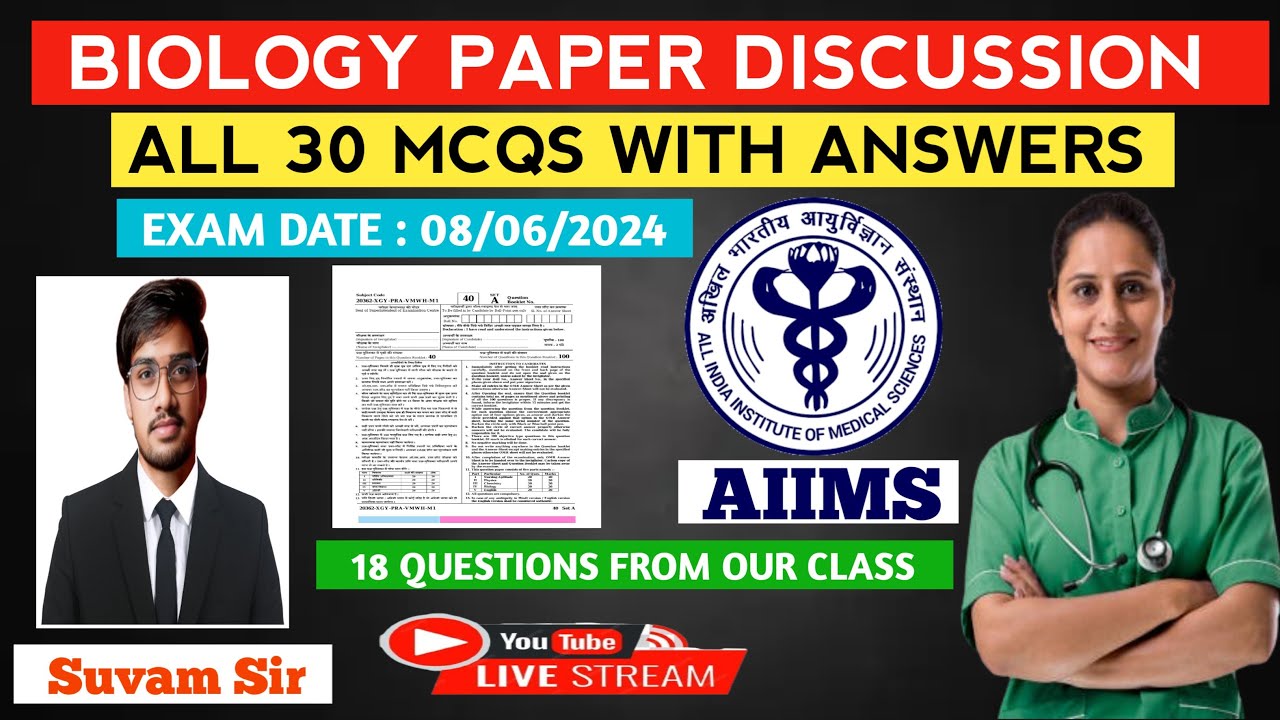 Biology paper discussion 🔥| AIIMS bsc nursing admission entrance exam ...