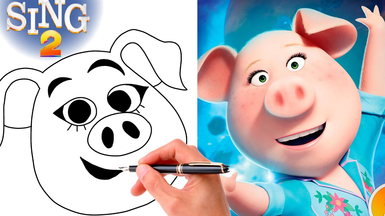 Cómo dibujar a ROSITA De SING 2 | DIBUJO SUPER FÁCIL DE DISNEY - YouTube