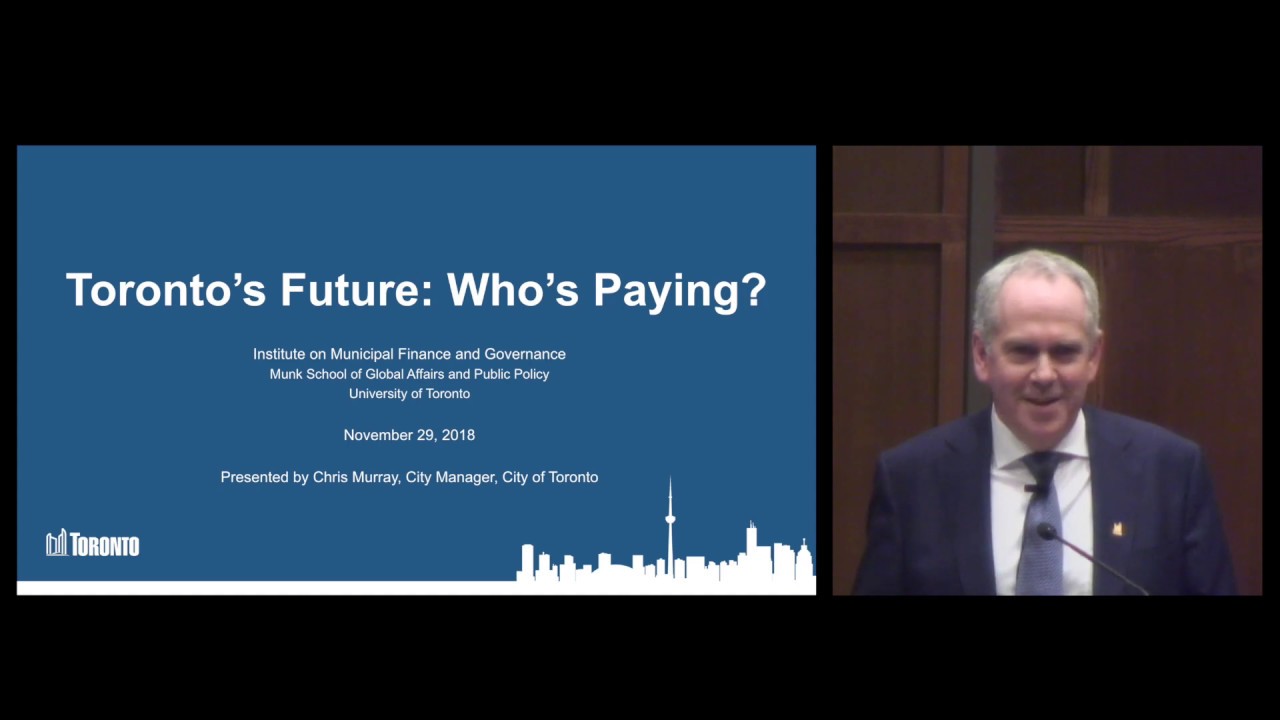 IMFG Event - Toronto’s Future: Who’s Paying? The 7th Annual IMFG ...