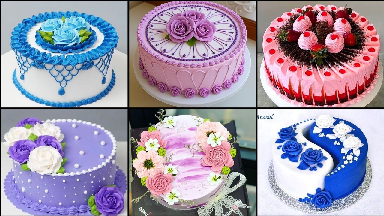 🎂 Simple Cake Design/Cake Design for Birthday/Beginner Cake Design ...