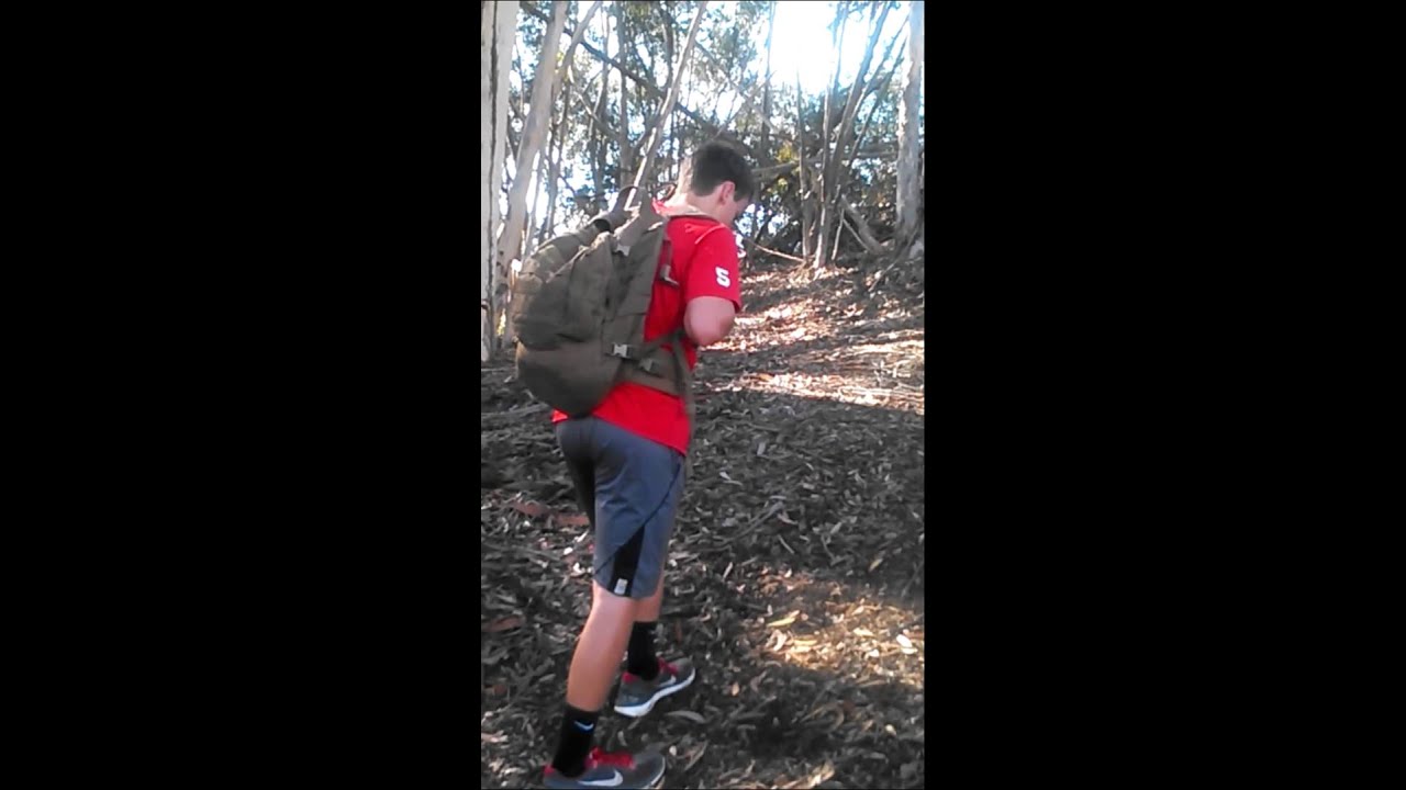Puke hill running with 30 pound backpack - YouTube