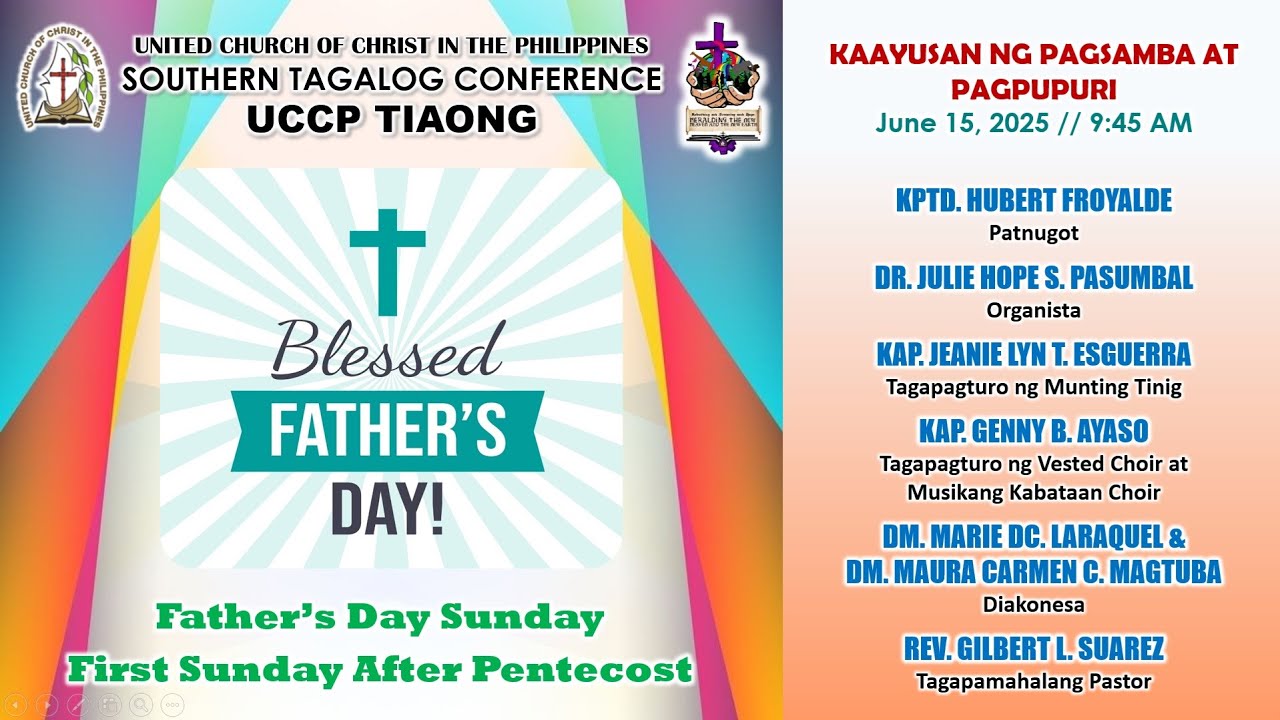 JUNE 15, 2025 │ UCCP TIAONG SUNDAY WORSHIP - YouTube