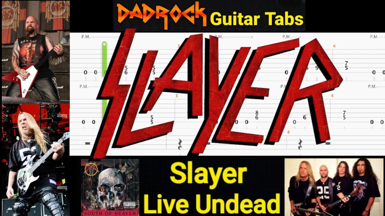 Live Undead - Slayer - Guitar + Bass TABS Lesson - YouTube