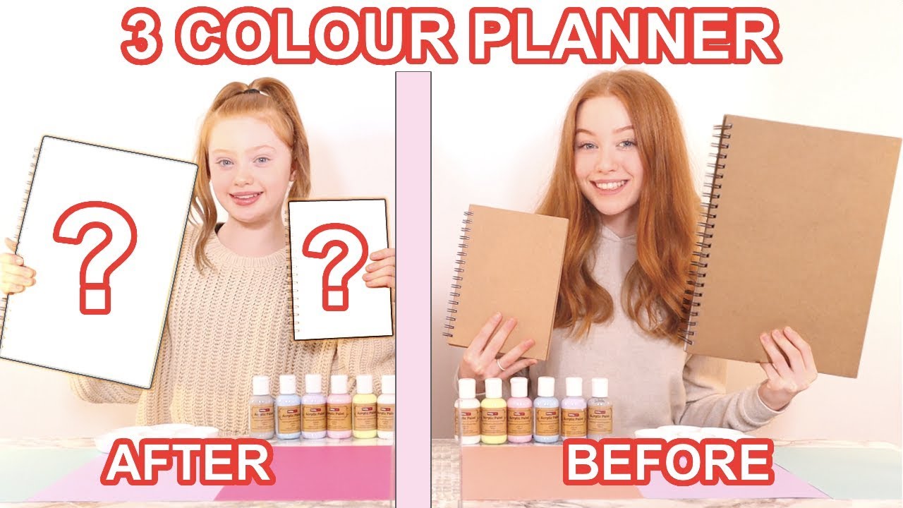 TWIN TELEPATHY 3 COLOR PAINT *DIY School Planner Makeover Challenge ...