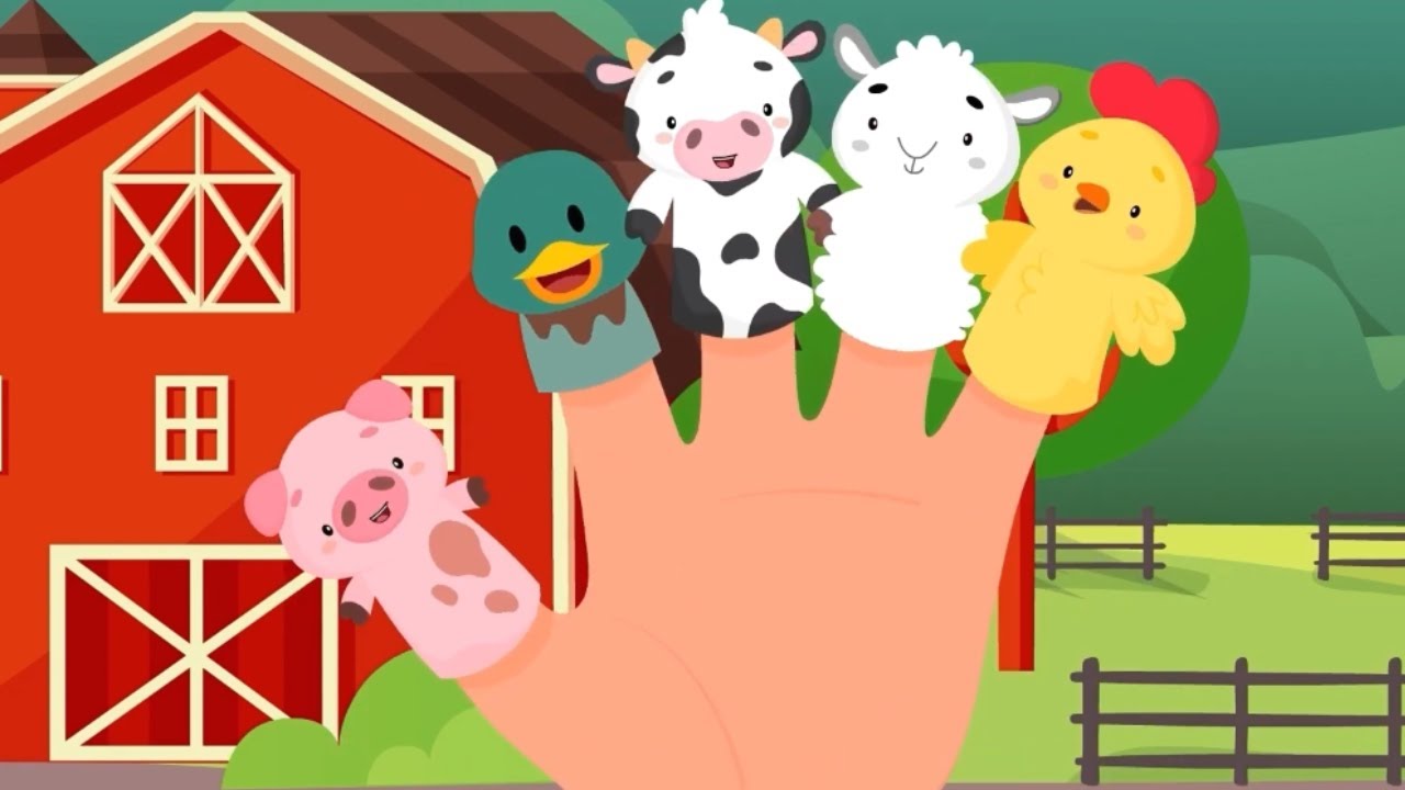🐔🌞 Hello Farm Animals Finger Family 🦆🐷| Nursery Rhymes | Farm Animal ...