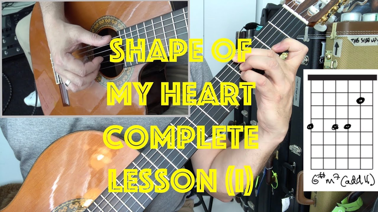 Complete GUITAR LESSON Shape of my Heart HOW TO PLAY Dominic Miller ...