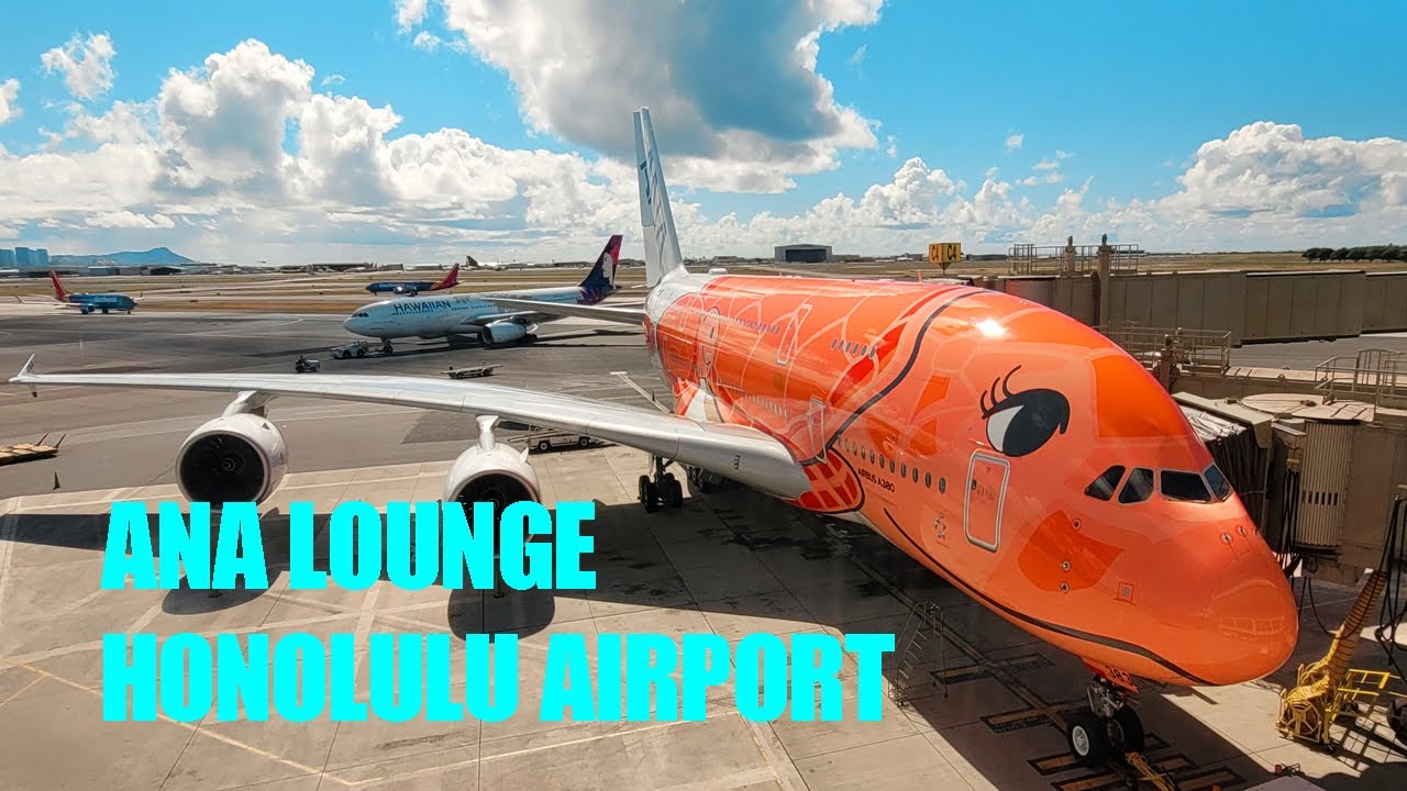 ANA Lounge and A380 Premium Economy Flight Honolulu to Tokyo - YouTube