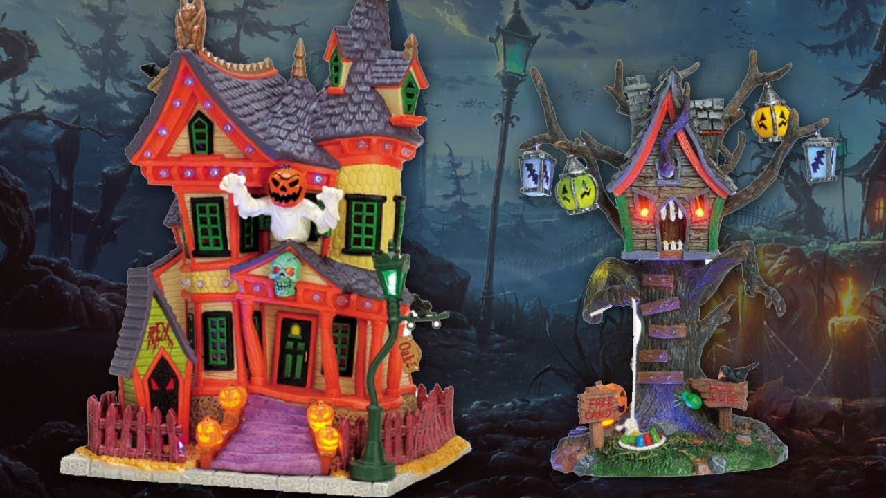 Lemax "Nightmare on Oak Street" & "Hungry Tree House" Review - YouTube