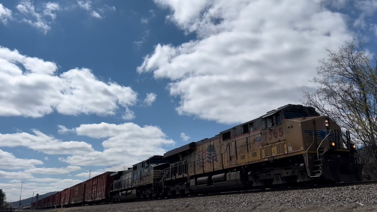 UP ES44AC 7365 w/ NS/CSX Power Leads NS 196-19 on 3/19/23 - YouTube