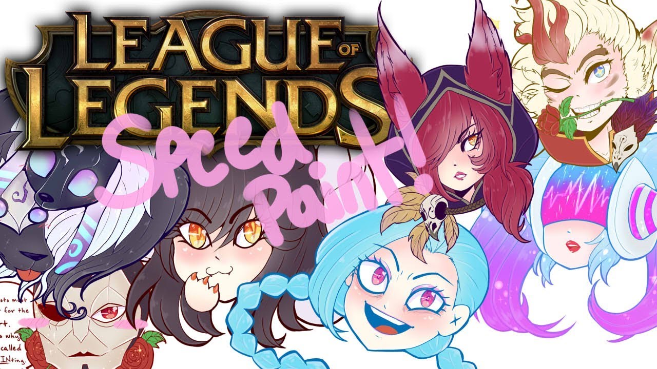 League Of Legends Chibi headshots Speedpaint - YouTube