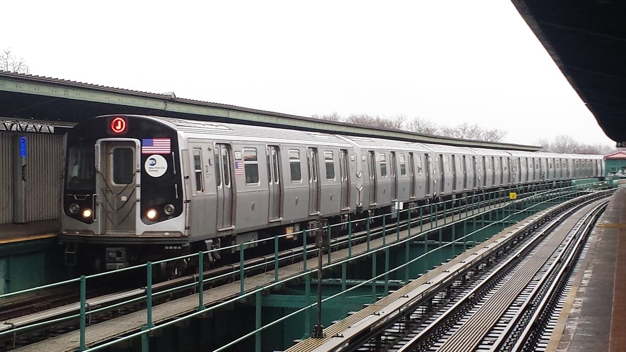 BMT Jamaica Line: Jamaica Center & Brooklyn Bound R160 & R143 (J) Train ...